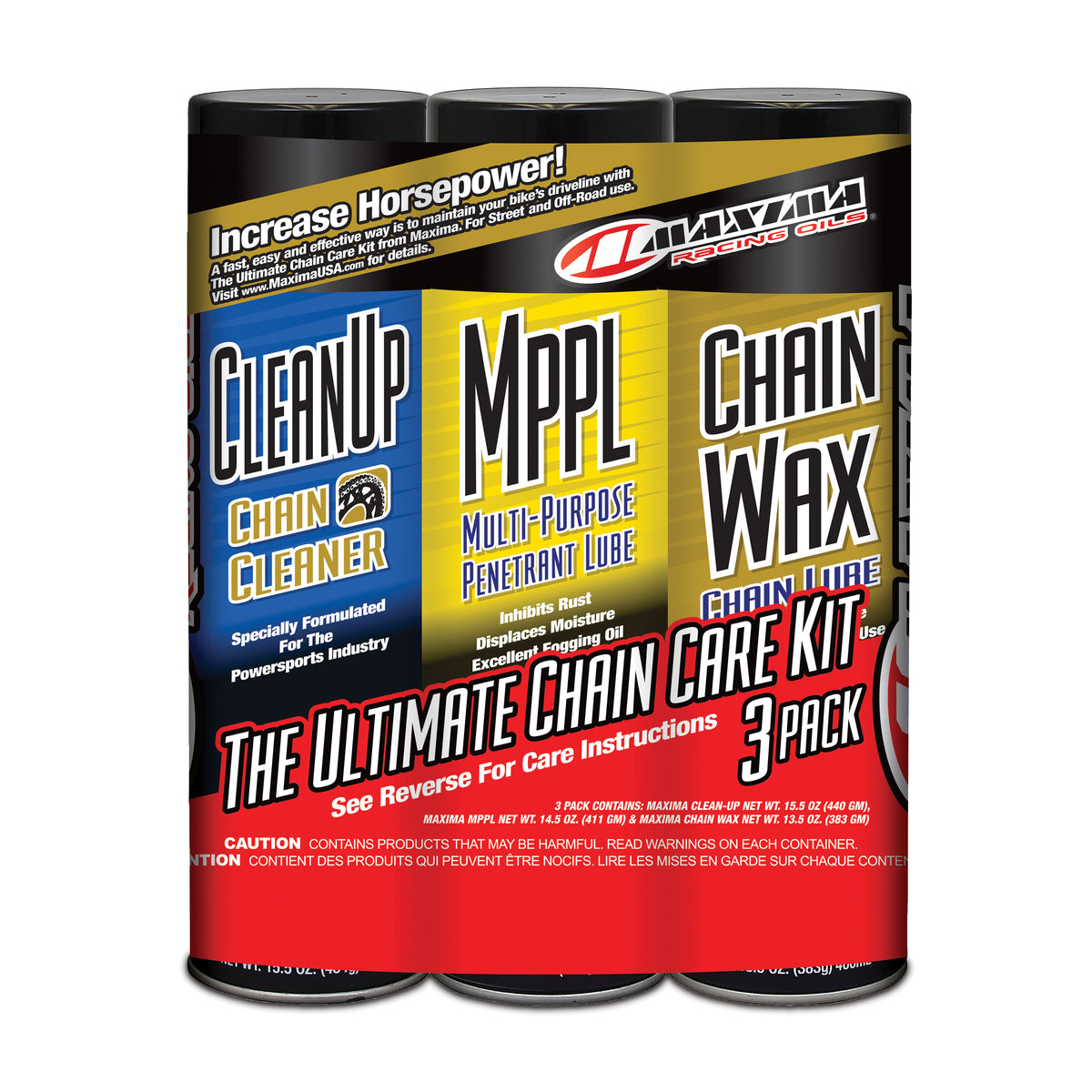Maxima Chain Wax Ulltimate Chain Care Combo Kit - 3 Pack Aerosol – Dirt Store