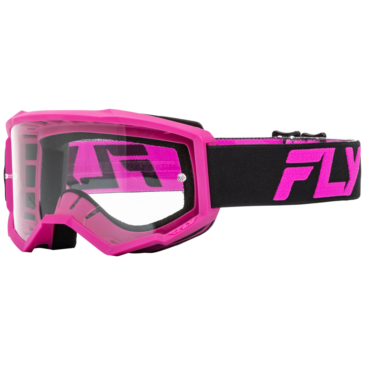 Fly Racing 2025 Focus Goggle (Black/Pink) with Clear Lens – Dirt Store