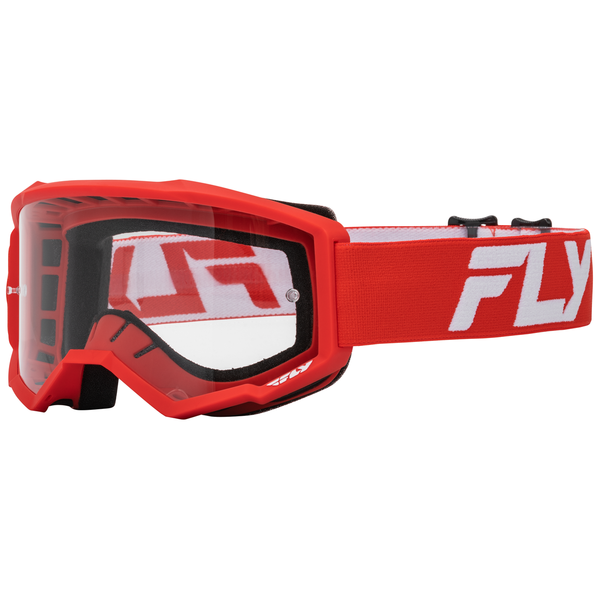 Fly Racing 2025 Focus Goggle (Red/White) with Clear Lens – Dirt Store