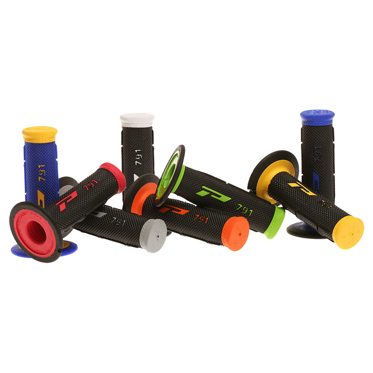 Pro Grip 791 Dual Density Half Waffle Grips Flo Orange/Blue – Dirt Store