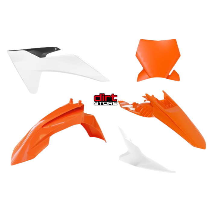R-TECH PLASTIC KIT EXCLUDING FORK GUARDS KTM SX65 2024-ON (VARIOUS COL ...