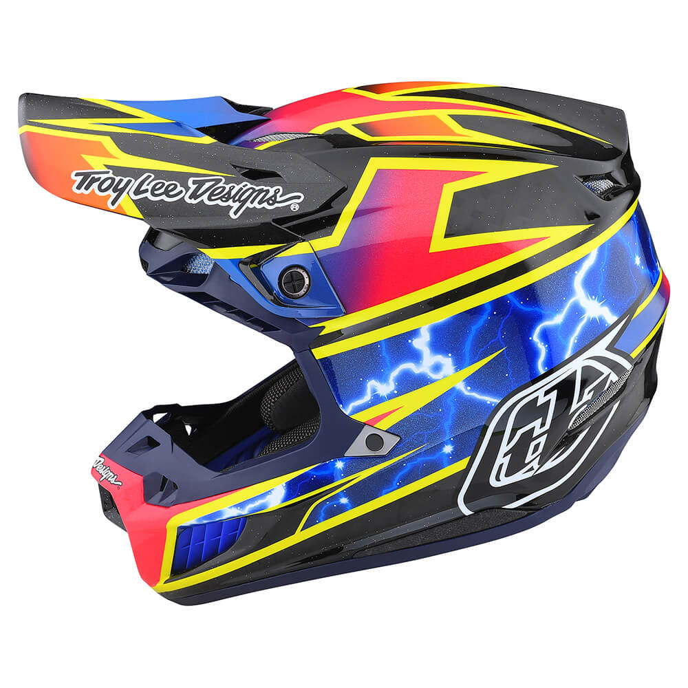 Troy Lee Designs Se5 Carbon Adult Helmet W/Mips Lightning Black – Dirt ...